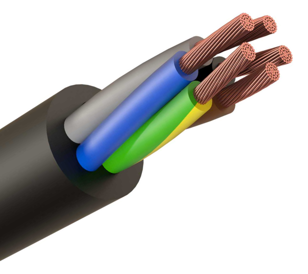 Connect ACR Supplies Ltd | Cable 6mm 5Core H07RN-F Rubber Flexible Black
